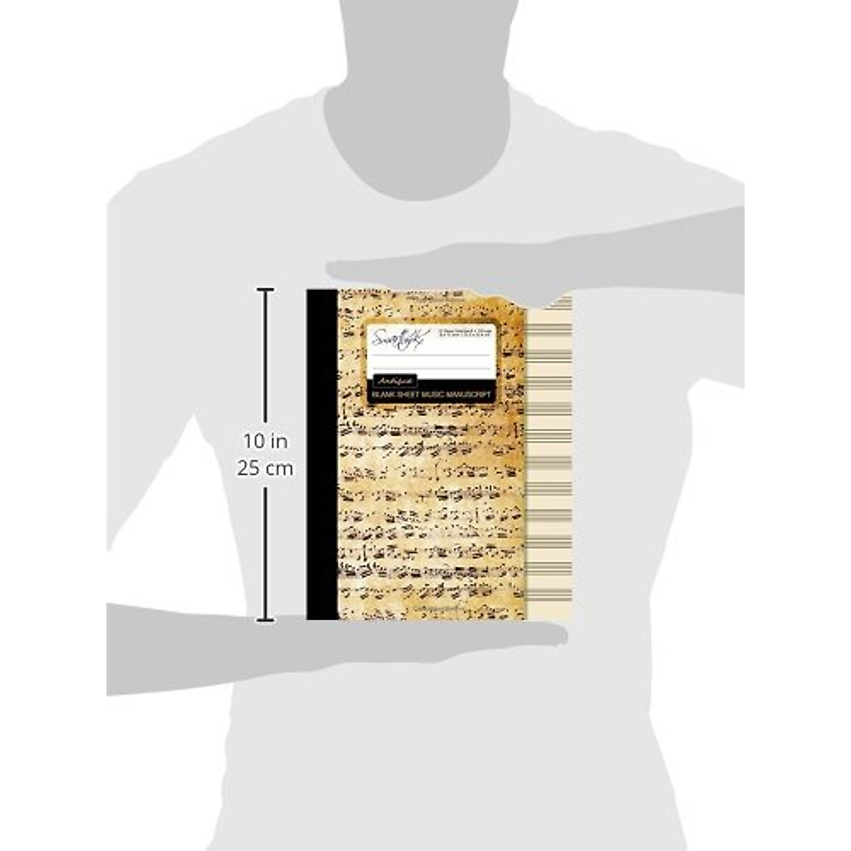 Blank Sheet Music: Music Manuscript Paper / Staff Paper / Musicians Notebook [ Book Bound (Perfect Binding) * 12 Stave * 100 pages * Large * Antique ] (Composition Books - Music Manuscript Paper)