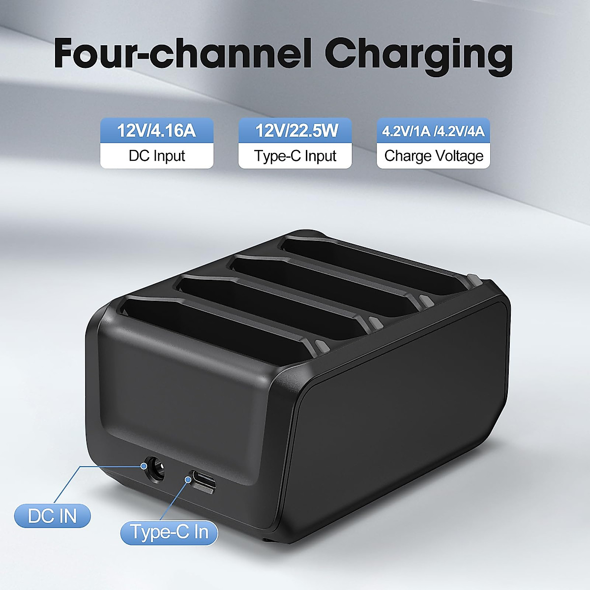 Battery Charger for Zebra Symbol TC70 TC72 TC75 TC77 TC700h TC700k TC720l TC75x TC75EK TC75AH TC75GK TC700H TC700K TC77HL, 4-Slot Charging Cradle Charging Accessories for Scanner