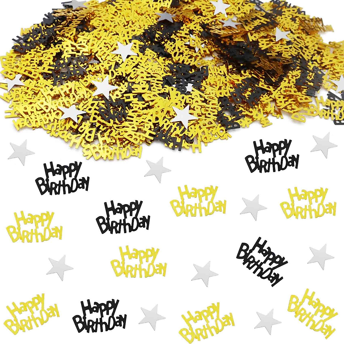 Birthday Confetti Tabletop Scatter Confetti Sequins Confetti Table Decorations Birthday Party Decorations, Baby Shower (Black Gold)