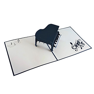 iGifts And Cards Piano Maestro: 3D Pop Up Card for Musicians - 6"x6" Enveloped Melody, Ideal for Recitals & Music Teachers, Notes of Appreciation, Gift for Concert Pianists' Birthday