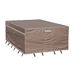 Garden Balsam Heavy Duty Waterproof Patio Furniture Covers,Fade Resistant Outdoor Table and Chair Covers Square 98" Wx 98" D x 28" H Brown