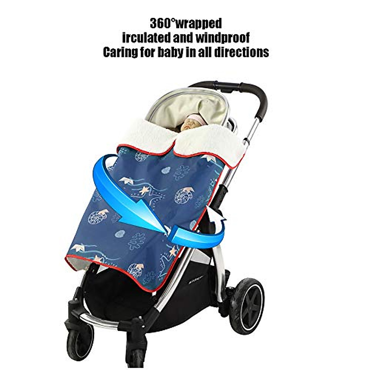 Baby Windproof Stroller Blanket Multifunctional Infant Rainproof Blanket Pram Stroller Polyster Warm Cover for Newborn Baby(85 * 64cm-Tropical)