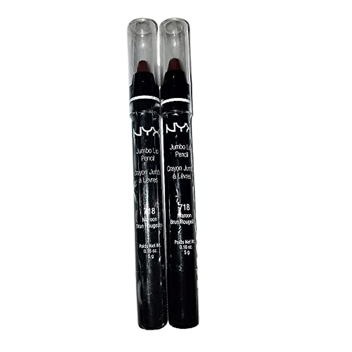 Pack of 2 NYX Jumbo Lip Pencil, 718 Maroon, JLP718
