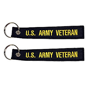 Eagle Crest U.S. Army Veteran Black Embroidered Key Chain