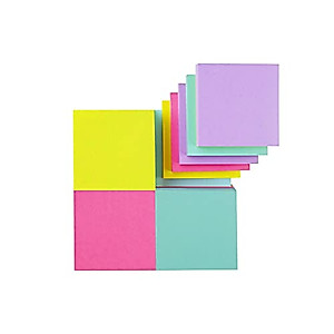Post-it Super Sticky Notes, 3x3 in, 24 Pads/Pack, 70 Sheets/Pad, Amazon Exclusive Bright Color Collection, Aqua Splash, Acid Lime, Tropical Pink and Iris Infusion