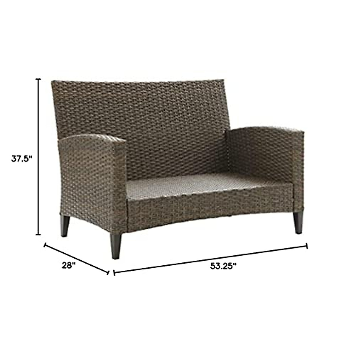 Crosley Furniture CO7161-LB Rockport Outdoor Wicker High Back Loveseat, Light Brown