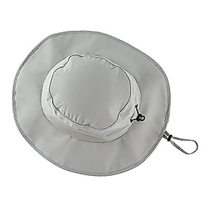 Home Prefer UPF50+ Mens Sun Hat Wide Brim Fishing Hat Airy Mesh UV Protection Hat Portable Bucket Sun Hat Light Grey