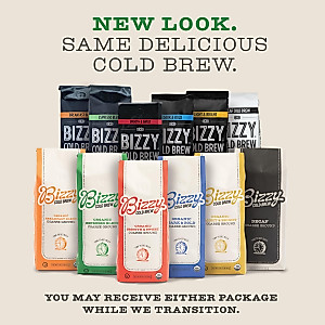 Bizzy Organic Cold Brew Coffee | Dark & Bold Blend | Coarse Ground Coffee | Dark Roast | Micro Sifted | Specialty Grade | 100% Arabica | 1 LB