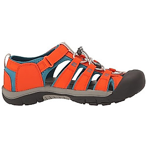 KEEN Newport H2 Closed Toe Water Sandals, Safety Orange/Fjord Blue, 8 US Unisex little kid