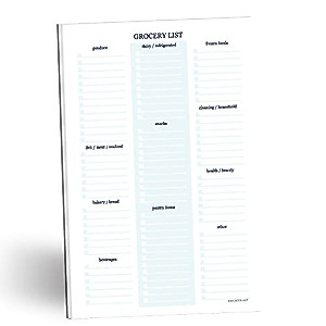 Kahootie Co Grocery List Notepad- Organized List For Quick and Easy Shopping, Always Know What’s For Dinner, 8.5” x 5.5” in size, 50 Pages