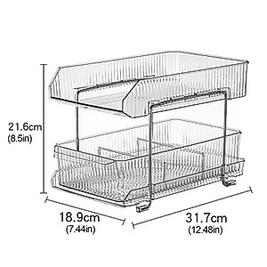 Under Sink Drawer Organizer, Cabinet Organizers Shelves, 2 Tier Clear Kitchen Cabinet Organizer, Under Sink Cabinet Organizer, Under Sink Storage Rack, Under Sink Shelf Organizer for Kitchen Bathroom