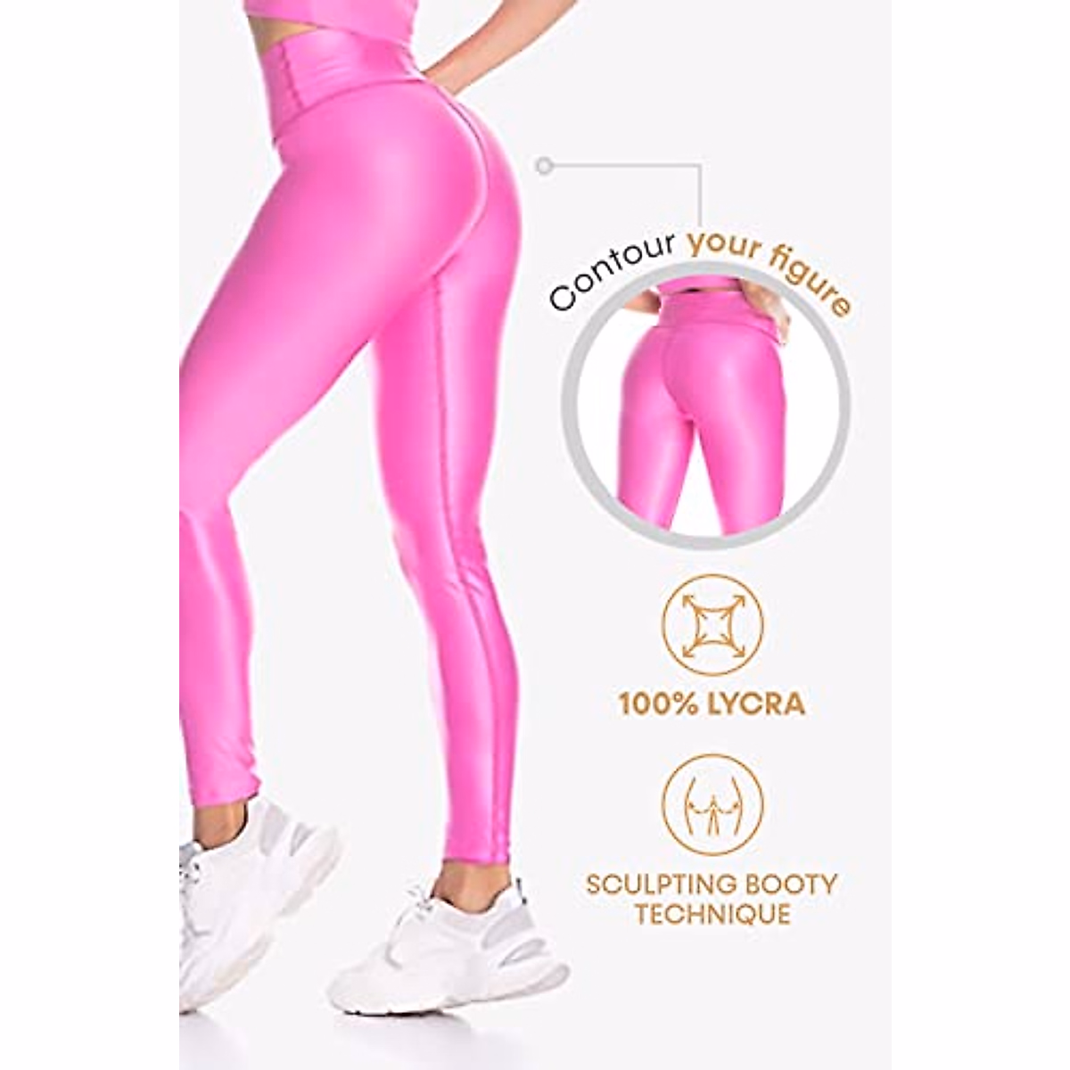 A4U Active Wear Compression Leggings Pants for Women A4U (Hot Pink)
