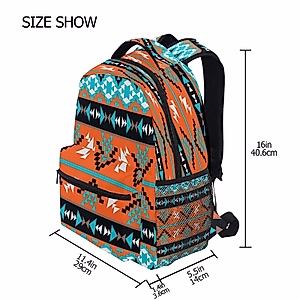 AUUXVA Ethnic Aztec Zig Zag School Backpack for Teen Girls Boys Lightweight Student Backpack Travel Bookbag Laptop Casual Daypack