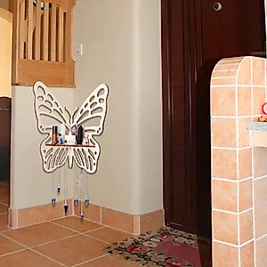 Generic Corner Wall Shelf, Wooden Butterfly Hollow Display Rack, Bohemian Wall Handicraft Ornament Shelf, Minimalist Home Wall Decoration (A)
