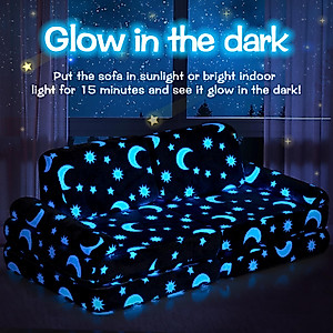 IFNOW Modular Kids Play Couch,Toddler Couch Kids Sofa,Child Sectional Sofa,Bedroom and Playroom Furniture for Toddlers,Convertible Foam and Floor Cushion for Boys and Girls,Glow in The Dark,Star