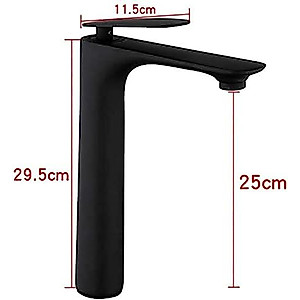 WOOWSHINE Kitchen Taps Kitchen Tap Kitchen Tap Bathroom Faucet Black Solid Brass Bathroom Solid Basin Mixer Tap Hot & Cold Bath Single Handle Sink Waterfall Taps,Sink Faucet, ki-635