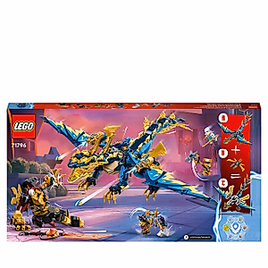 LEGO 71796 Ninjago The Elemental Dragon Against Empress' Robot Large Construction Toy for Christmas, with Figures and 6 Ninja Minifigures, Collectible Set, Kids Gift
