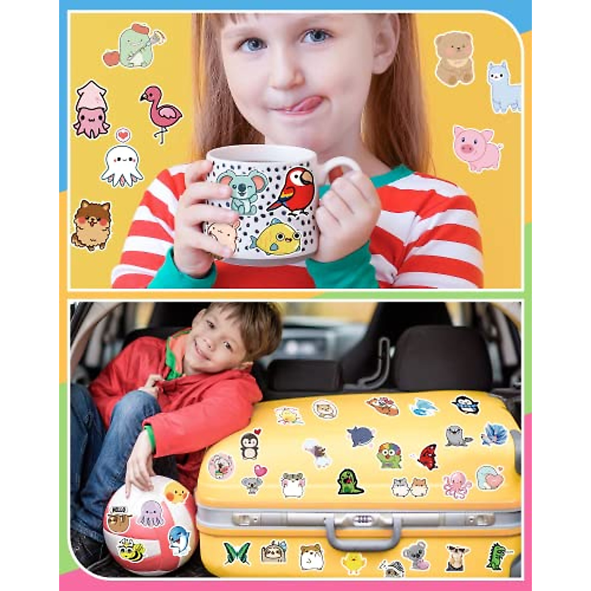 Zartores 300 PCS Cute Stickers for Kids, Water Bottle Stickers, Vinyl Stickers Waterproof Aesthetic Stickers Stickers Pack for Laptop Skateboard, Phone, Kawaii Animal Sticker for Teens, Girls