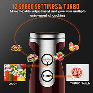 3- in-1 Immersion Hand blender, Powerful 1000W Stainless Steel Stick Blender, 4 Sharpe Blades with Whisk, Milk Frother Attachments