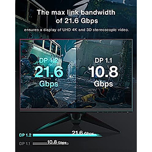 VESA Certified DisplayPort Cable, iVANKY 6.6ft DP Cable 1.2,[4K@60Hz, 2K@165Hz, 2K@144Hz], Gold-Plated Braided High Speed Display Port Cable 144Hz, for Gaming Monitor, Graphics Card, TV, PC, Laptop