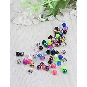 Ocptiy 14G 5mm Replacement Balls Fake Piercing Part Stainless Surgical Steel Lip Septum Eyebrow Labret Monroe Nipple Tongue Belly Navel Ring Cartilage Tragus Industril Earring Fuax Piercing Jewelry