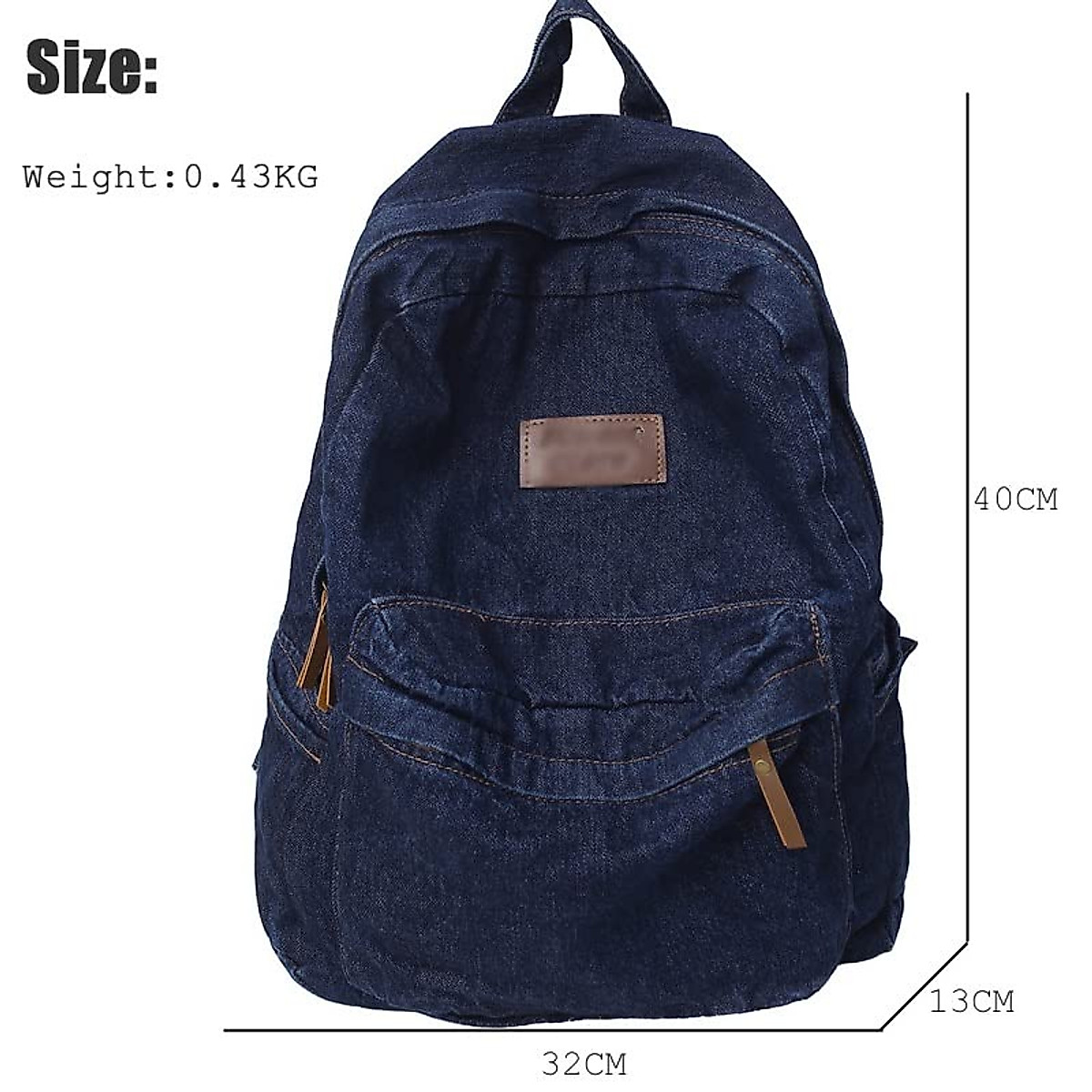 DINGZZ Soft Canvas School Backpack Trendy Denim Travel Student Bag Male Female College Backpack (Color : E, Size : 32 * 13 * 40CM)