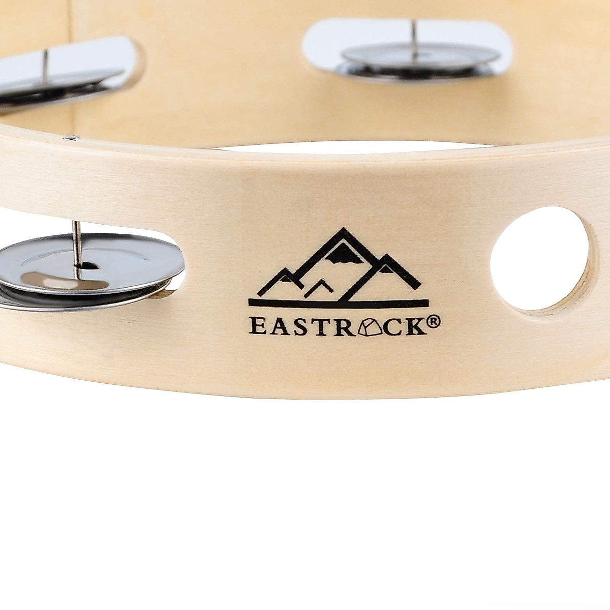 EASTROCK Hand Held Tambourine Ring 3 Packs and Bongos Drum 4”+5” Set Wood Percussion Instruments
