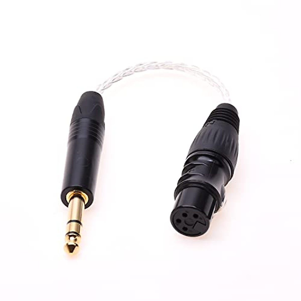 GAGACOCC 8 Cores Braid Pcocc Silver Plated Cable 1/4 6.35mm Male to 4-pin XLR Female Balanced Cable Hi-end Headphone Audio Adapter