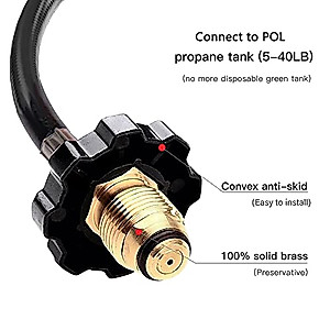GCBSAEQ 5FT 1lb to 20lb Propane Hose Adapter POL Converts, Fit for Mr. Heater Buddy Heater, Blackstone Griddle, Coleman Stove