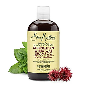 Sheamoisture Strengthen and Restore Shampoo for Damaged Hair 100% Pure Jamaican Black Castor Oil Cleanse and Nourish 13 oz