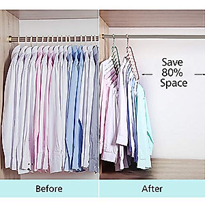 Magic Space Saving Clothes Hangers Multifunctional Smart Closet Organizer Premium Wardrobe Clothing Cascading Hanger 9 Slots, Innovative Design for Heavy Clothes, Shirts Pants Dresses Coats(4 Pack)