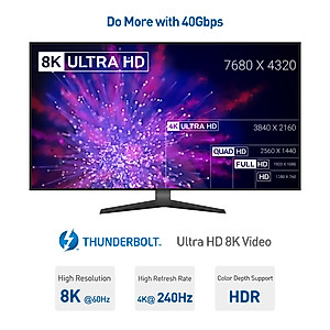 Cable Matters [Intel Certified] 40Gbps Active Thunderbolt 4 Cable 6.6 ft with 100W Charging and 8K Video - Fully Compatible with USB C/USB-C, USB 4 / USB4, and Thunderbolt 3