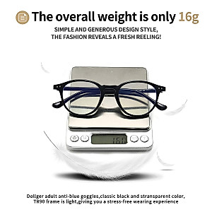 Blue Light Blocking Glasses Vintage Round Frame Eyeglasses for Women Men Black
