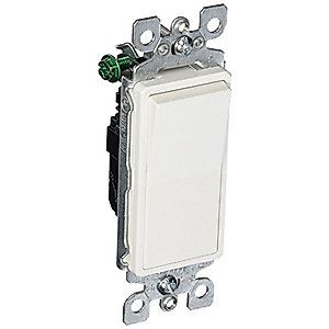 Leviton 5601-2WM 4 Pack 15Amp 120/277V Decora Rocker Single Pole AC Quiet Switch, White