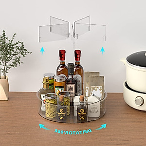 SANNO Round Lazy Susan Rotating Turntable Storage Container Rotating Organizer Spinning Organizer Bins for Kitchen Cabinet, Pantry, Refrigerator, Countertop,Set of 2