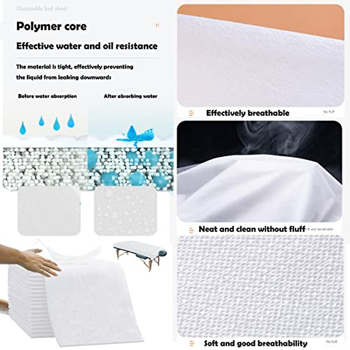100pcs Disposable Massage Table Sheets, Non-woven Bed Breathable Sheet, 31"*71" Thin Bed Covers for Beauty SPA Salon Hotel Table Cover