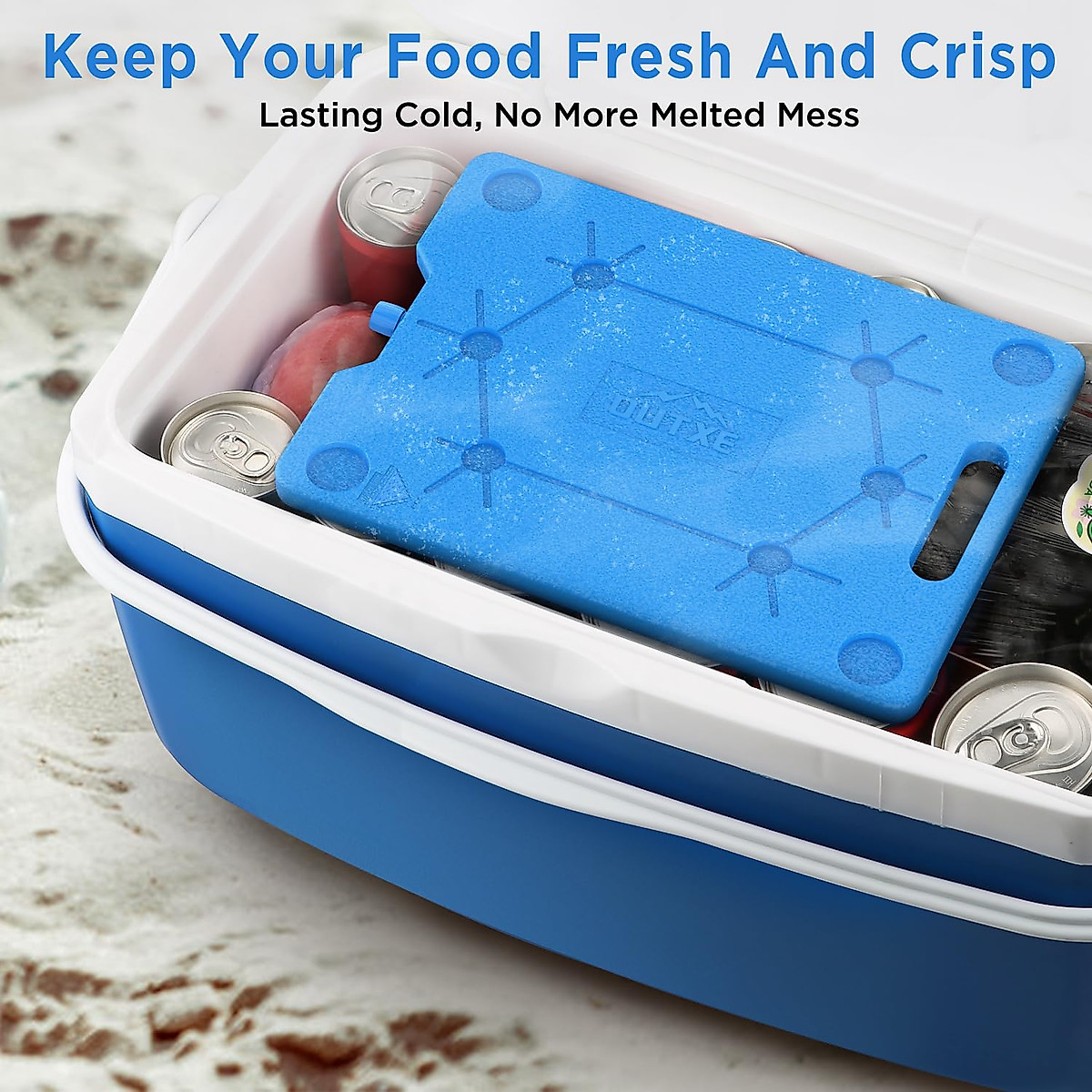 OUTXE Large Ice Packs for Coolers 3-Pack 9.5 * 13 Inch Slim Space Saving Reusable Long Lasting Cold Freezer Packs for Coolers Keep Food Fresh