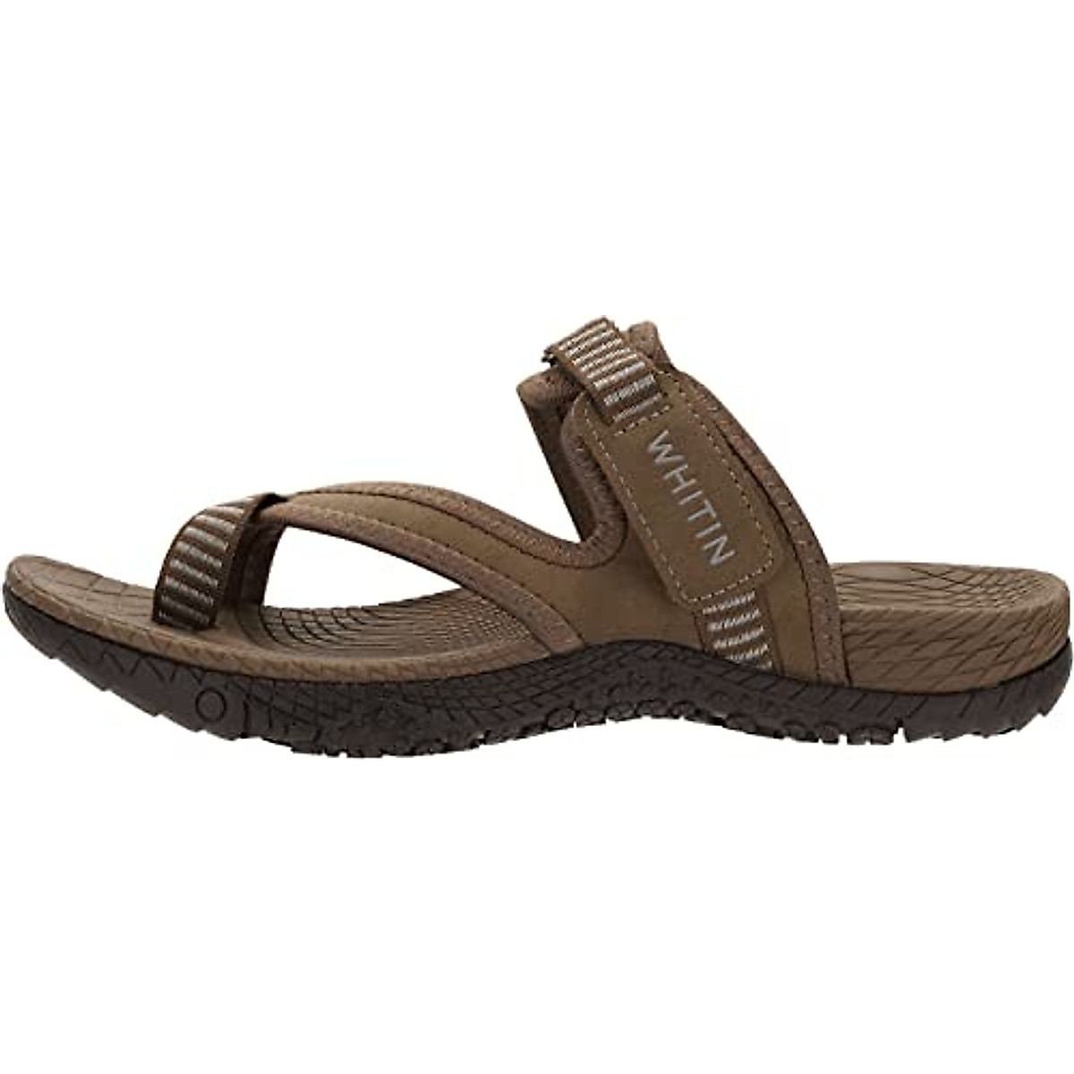 WHITIN Women's Walking Sandals with Arch Support Hiking Flip Flops Outdoor Slide Size 8 Footwear Fashion Climbing Cushion Walking Female Beach Sandles Brown 38