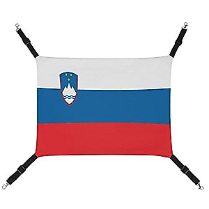 Slovenia Flag Pet Hammock Bed Guinea Pig Cage Hammock Small Animal Hanging Bed for Ferret, Chinchilla, Puppy and Other Small Animals