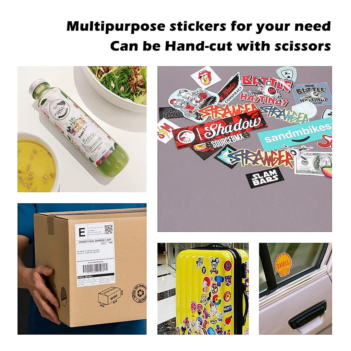 Koala Printable Glossy Sticker Label Paper 120 Sheets 8.5x11 Inches Full Sheet for Inkjet Printer