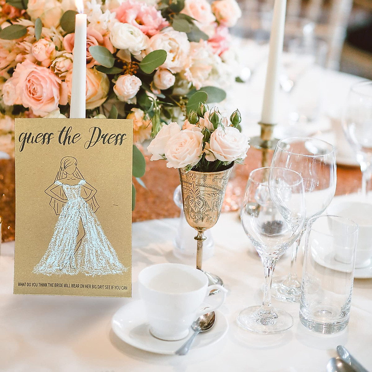 Y_Bong Bridal Shower Games - Guess The Dress Bridal Shower Game for 50 Guests - Funny Wedding Decorations Party Supplies Games Ideas