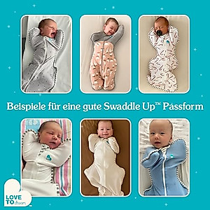 Love to Dream Swaddle UP, Baby Sleep Sack, Self-Soothing Swaddles for Newborns, Improves Sleep, Snug Fit Helps Calm Startle Reflex, New Born Essentials for Baby, 1.0 TOG, 5-8.5 lbs, Gray