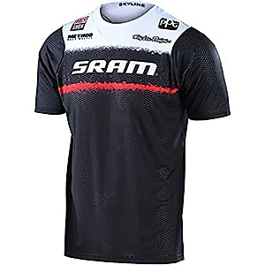 Troy Lee Designs Cycling MTB Bicycle Mountain Bike Jersey Shirt for Men, Skyline Air SRAM Roost SS (Black, X-Large)