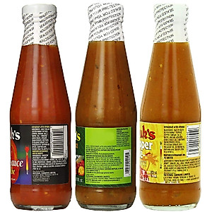 Matouk's Flambeau West Indian and Hot Pepper Sauce 10 Ounce Variety Pack of 3
