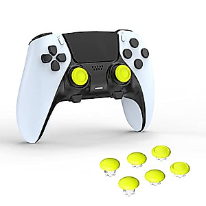 6 Stick Caps for PS5 Dualsense Edge Controller, Playstation 5 Pro Controller Accessories Stick Module Caps (Yellow)