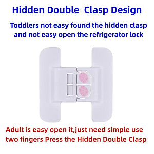 SETOLGH Fridge Lock,1 Pack Refrigerator Lock for Kids,Cabinet Locks for Babies,Child Drawer Locks,Freezer Door Lock for Safety Proof for Toddlers, Prevent Baby be Clamping