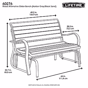 Lifetime 60276 Glider Bench, Harbor Gray