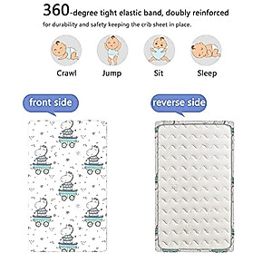 Star Themed Fitted Mini Crib Sheets,Portable Mini Crib Sheets Soft Toddler Mattress Sheet Fitted-Baby Sheet for Boys Girls,24“ x38“,Multicolor