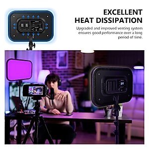 NEEWER 18.3" RGB LED Video Light Panel with App Control Stand Kit 2 Packs, 360° Full Color, 60W Dimmable 2500K~8500K RGB168 LED Panel CRI 97+ with 17 Scene Effect for Game/YouTube/Zoom/Photography
