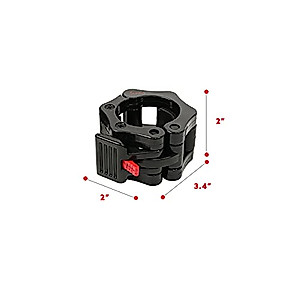 Sunny Health & Fitness 86" 1500 lbs Capacity Olympic Bar, Small with Shark Clamp Lock Collars for Olympic Barbells